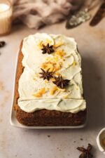 Keto Gingerbread Loaf Cake with Cream Cheese Frosting - Stem and Spoon